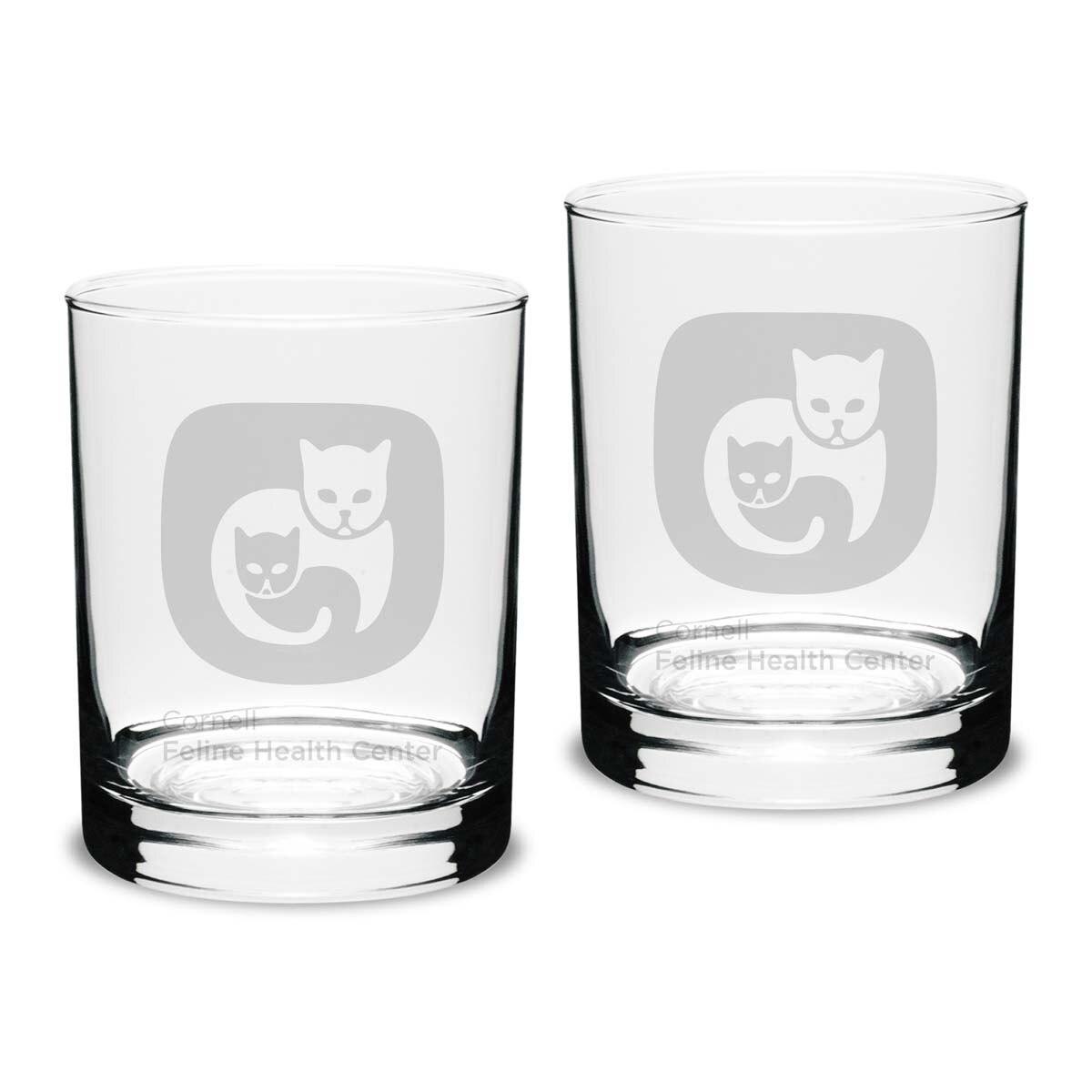 Cornell Feline Health Center Double Old Fashion Glass Set